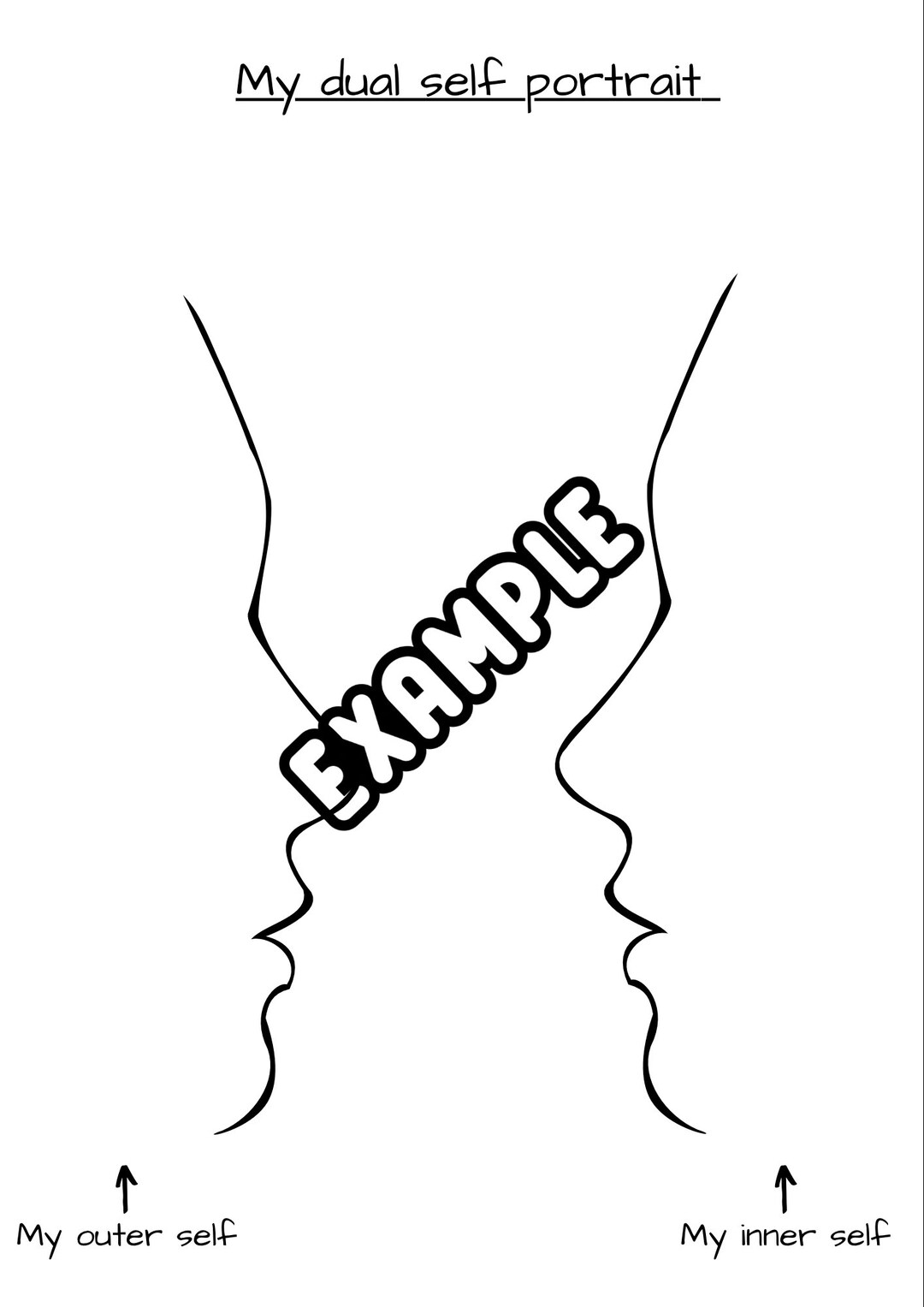 Dual Self Portrait Worksheet Art Therapy - Etsy