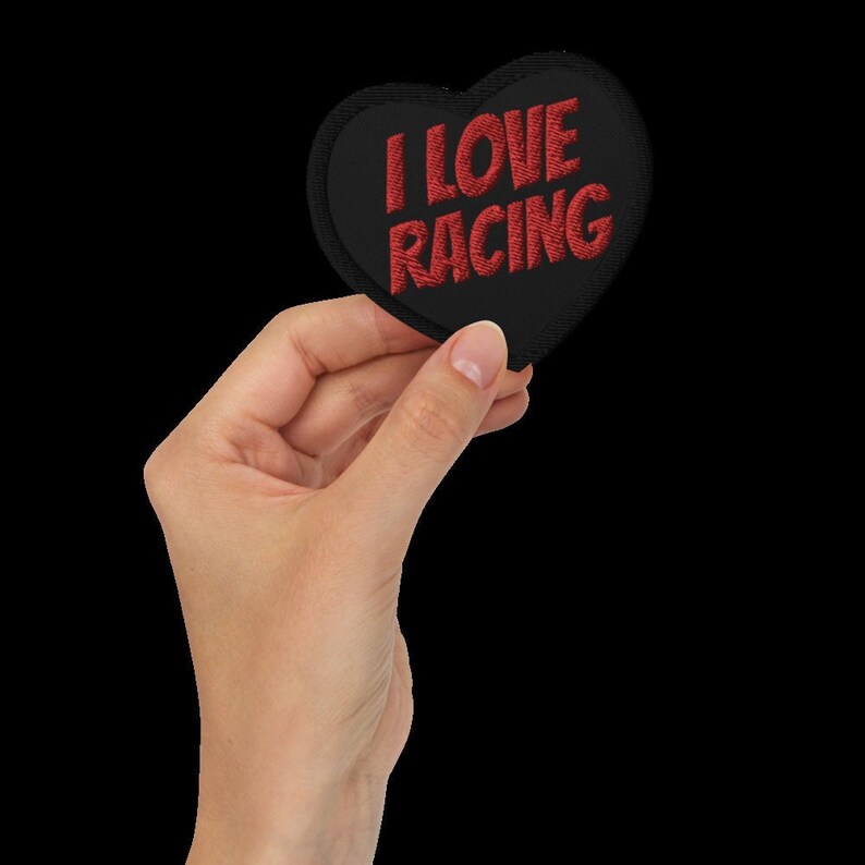 I Love Racing Embroidered Patch - Etsy