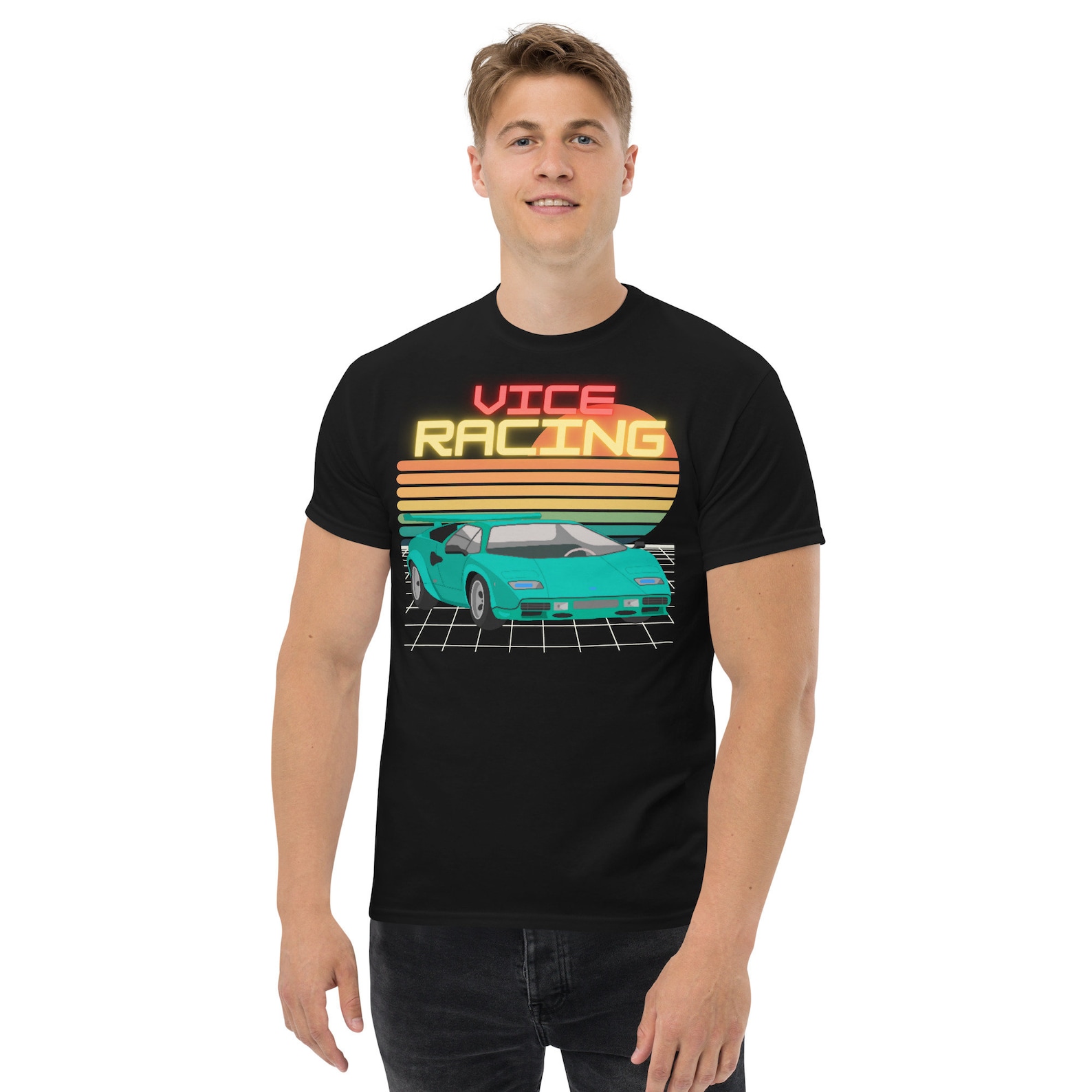 Retro Video Game Lamborghini T-shirt - Etsy