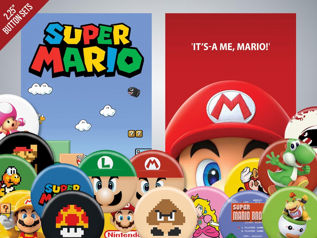 Super Mario & Friends Pin-back Buttons: A Retro Power-up for Your ...