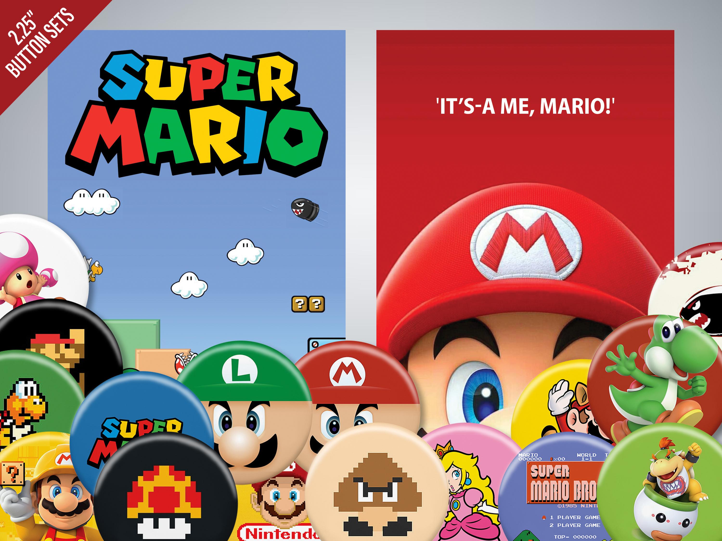 Super Mario & Friends Pin-back Buttons: A Retro Power-up for Your ...