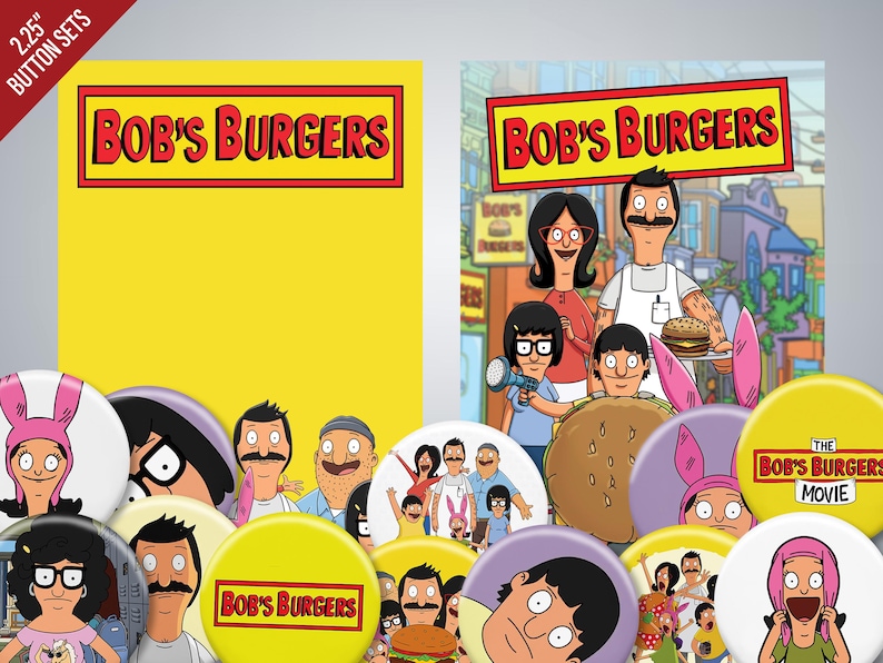 Bob's Burgers Pin-back Buttons Set: Serve up Some Sizzling Style ...
