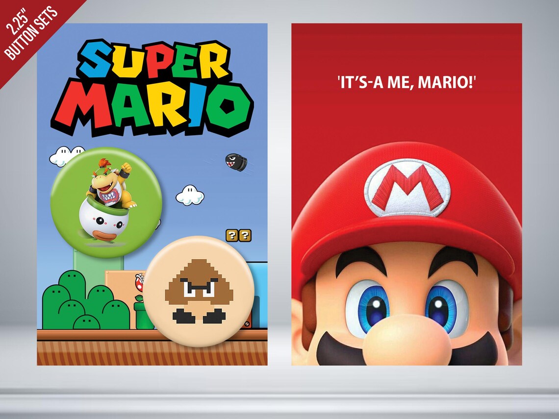 Super Mario & Friends Pin-back Buttons: A Retro Power-up for Your ...
