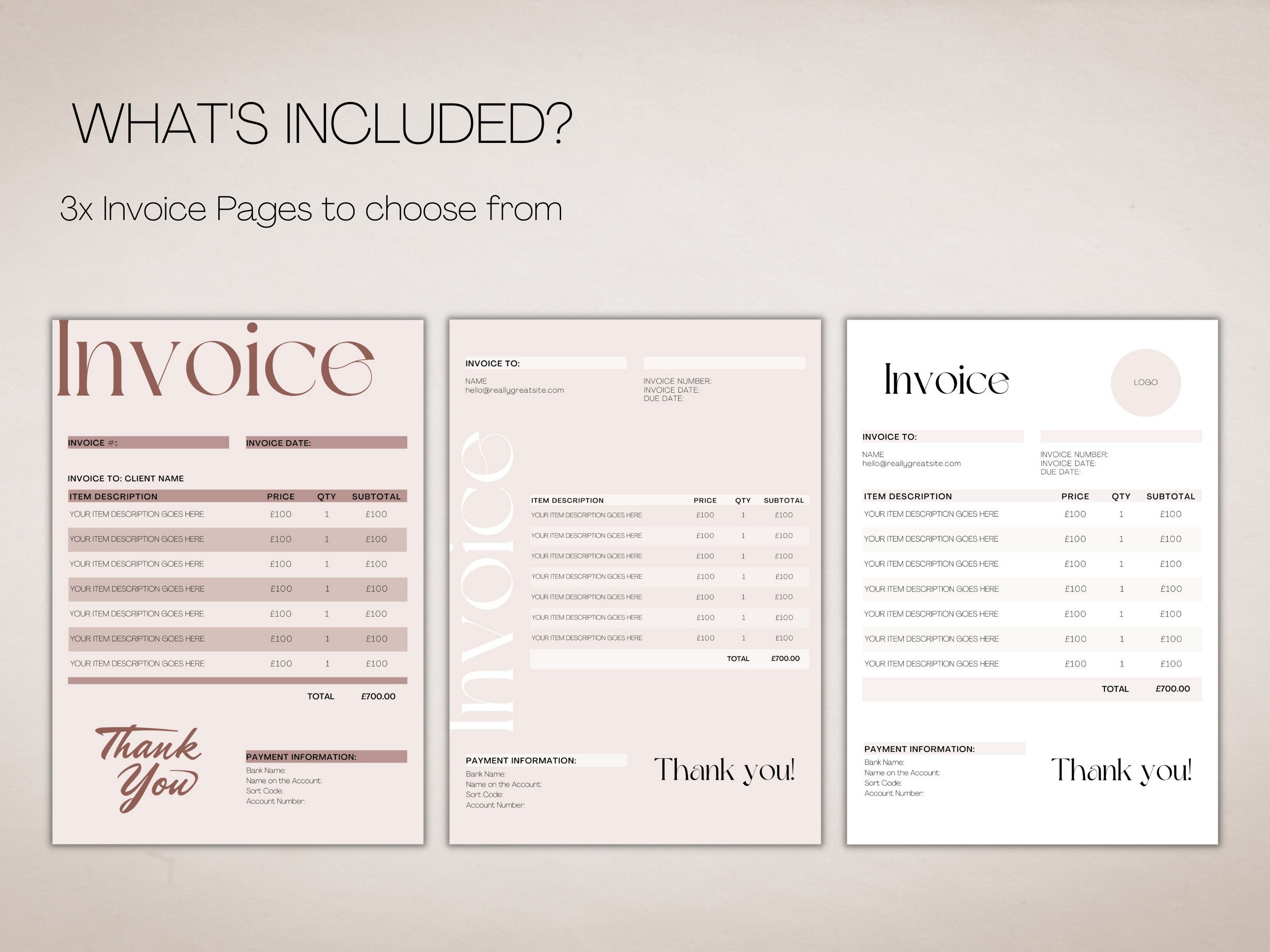 Virtual Assistant Canva Invoice Templates | 3 Canva Invoice Templates ...