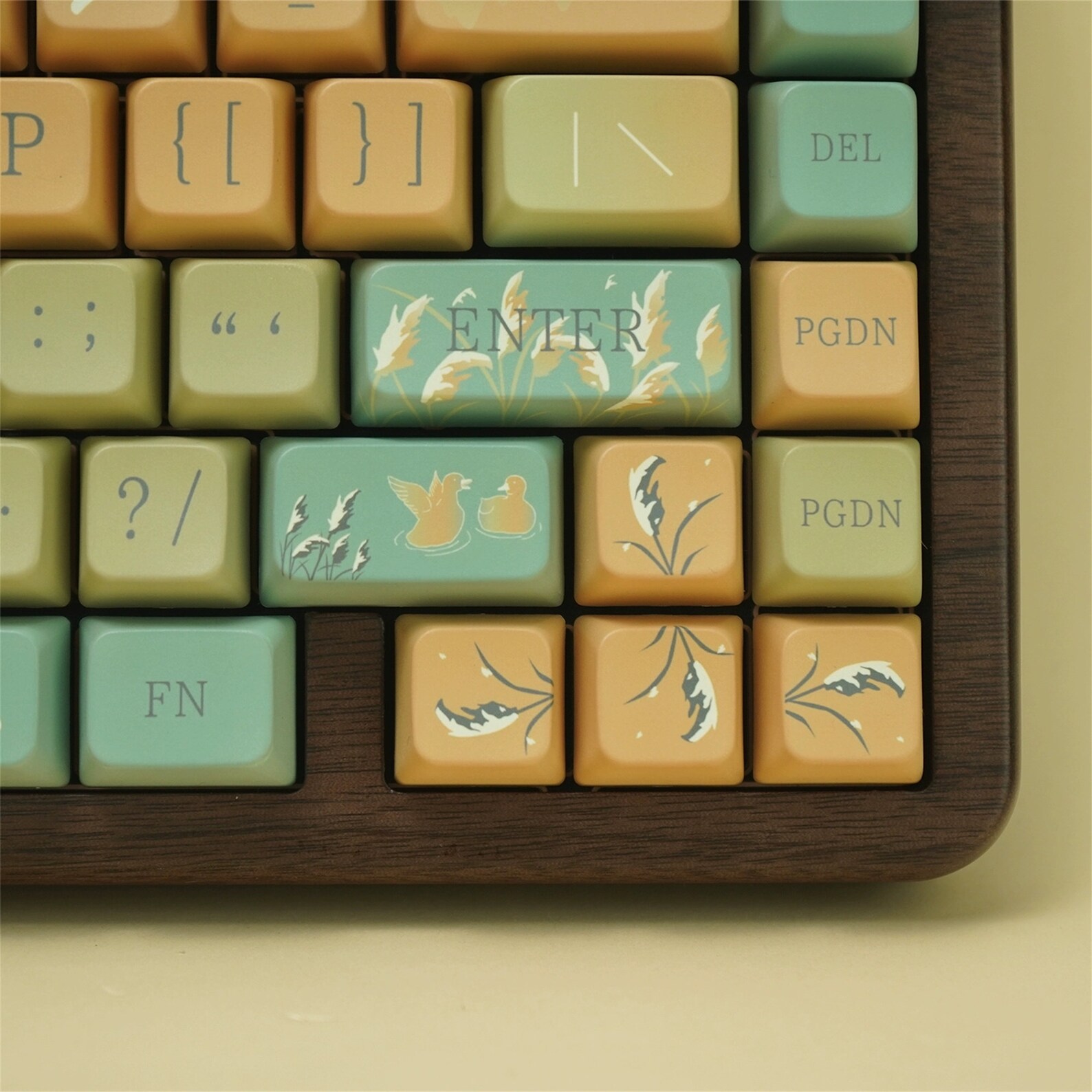 Autumn Reeds Keycap Set, Green Yellow Plant Keycap Set, MDA Profile ...