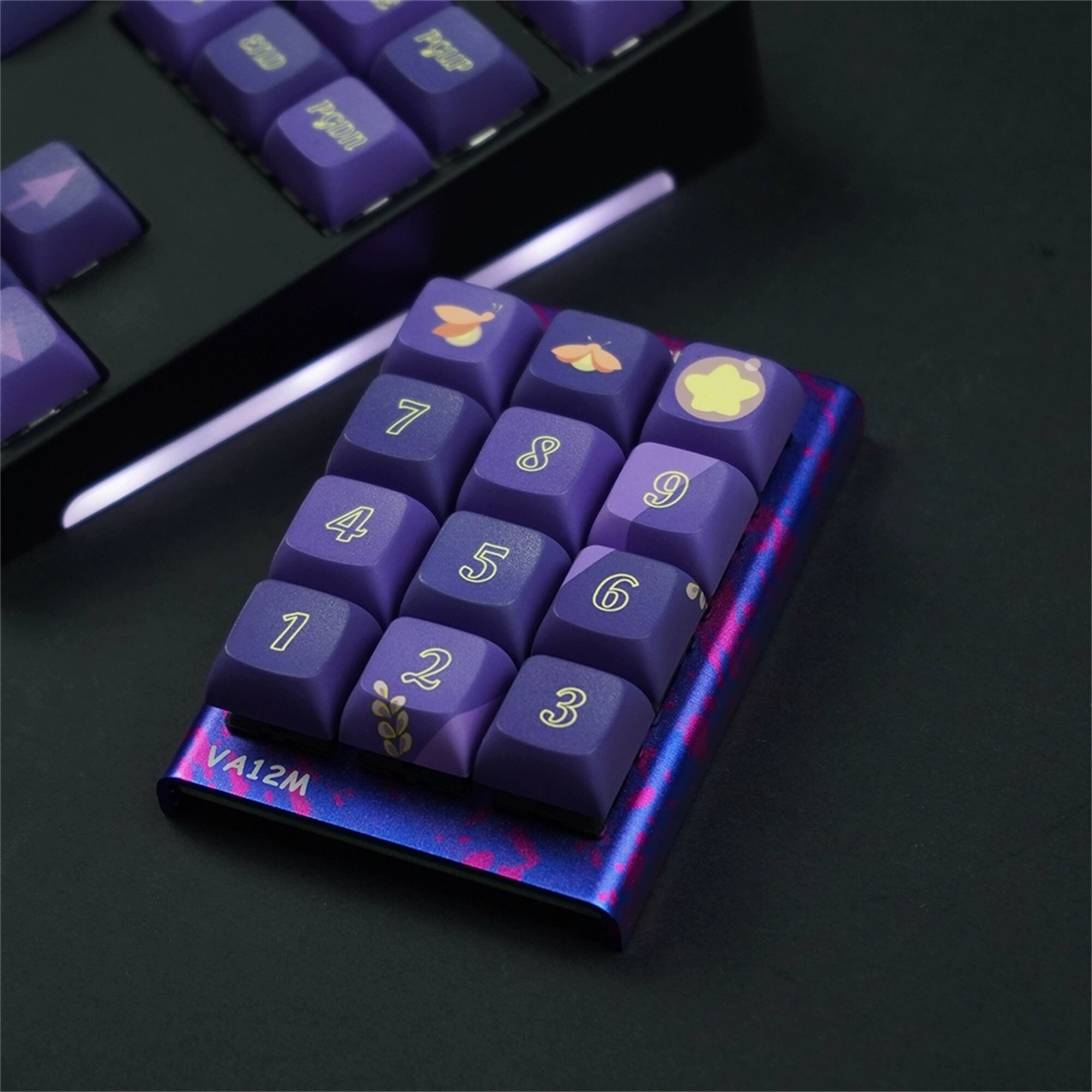 Cute Starry Night Keycap Set-127 Keys, Lavender Color Keycaps Set, Gold ...