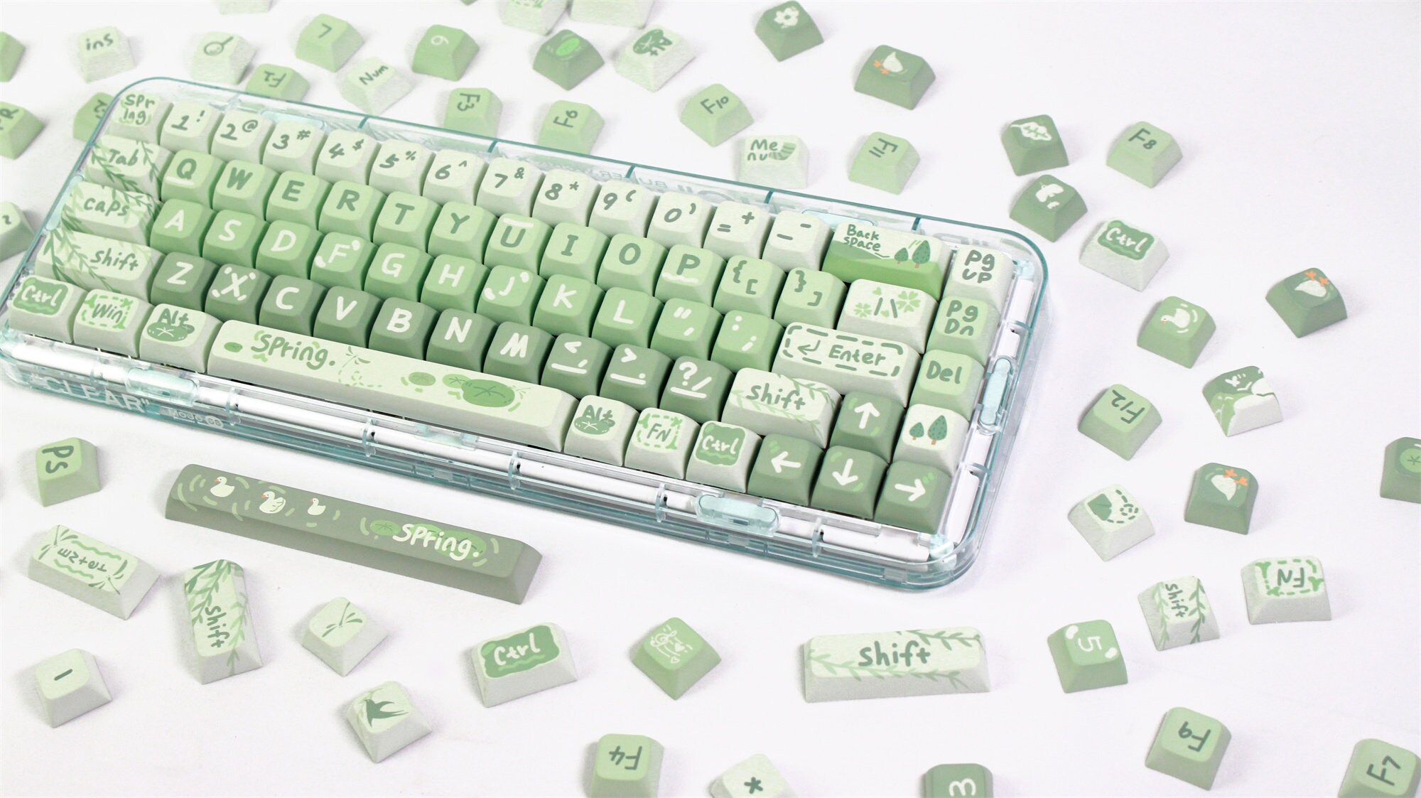 Spring Green Plant Keycap Set-133pcs Hand Painted Green - Etsy