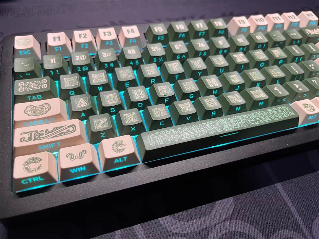 Bronze Ware Keycap Set-130/135pcs, Dark Green Backlight Keycap Set, OEM ...