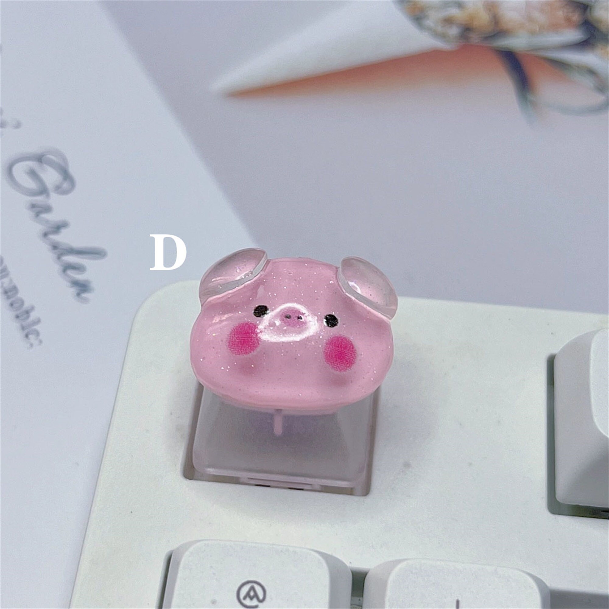 Cute Pig Rabbit Bow 1U Keycaps, Cartoon Backlight ESC Keycap, Keyboard ...