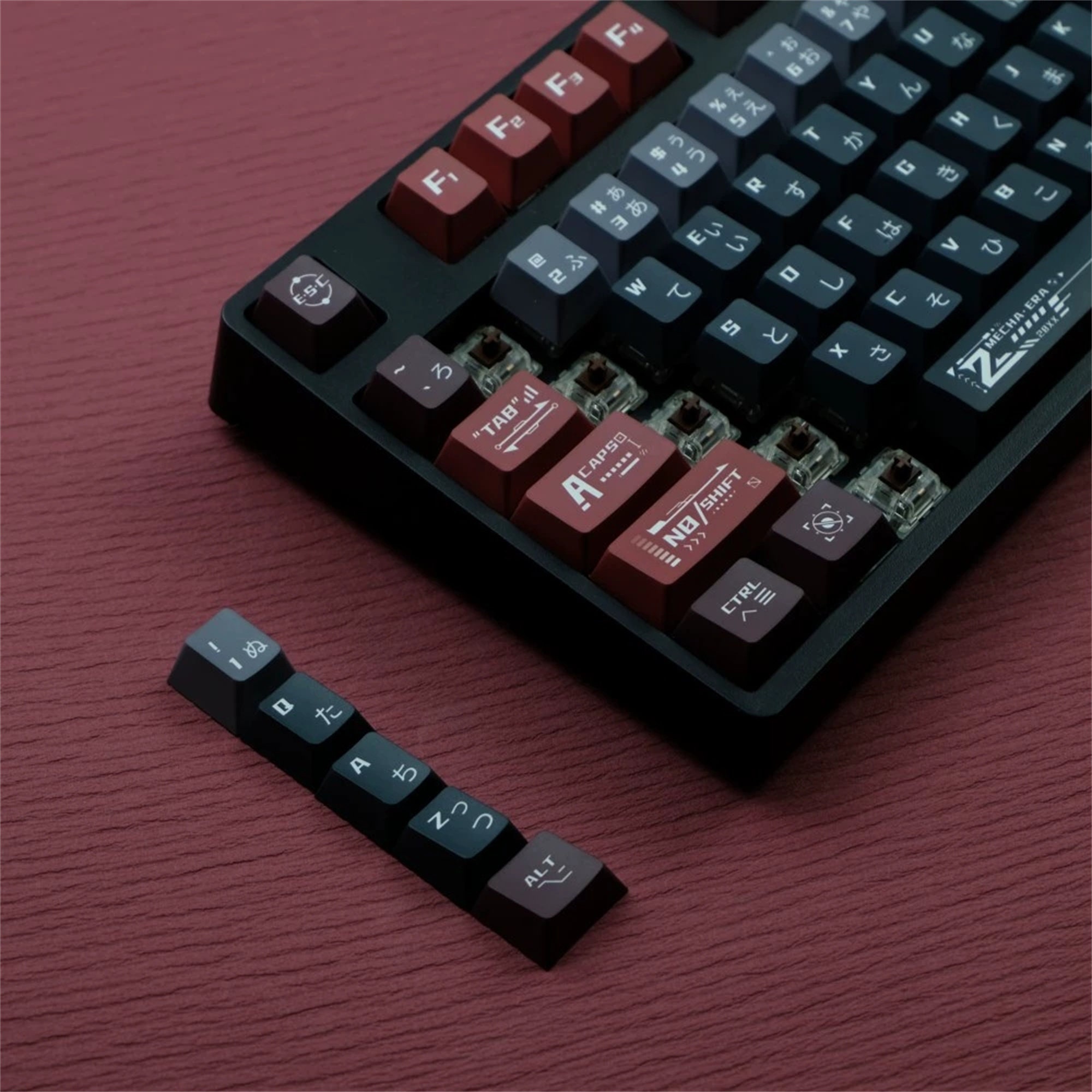 Cool Mecha Theme Keycap Set, Black and Brown Keycap Set, Cherry Keycap ...