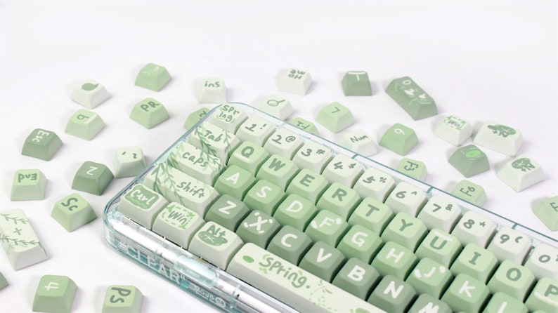 Spring Green Plant Keycap Set-133pcs Hand Painted Green - Etsy