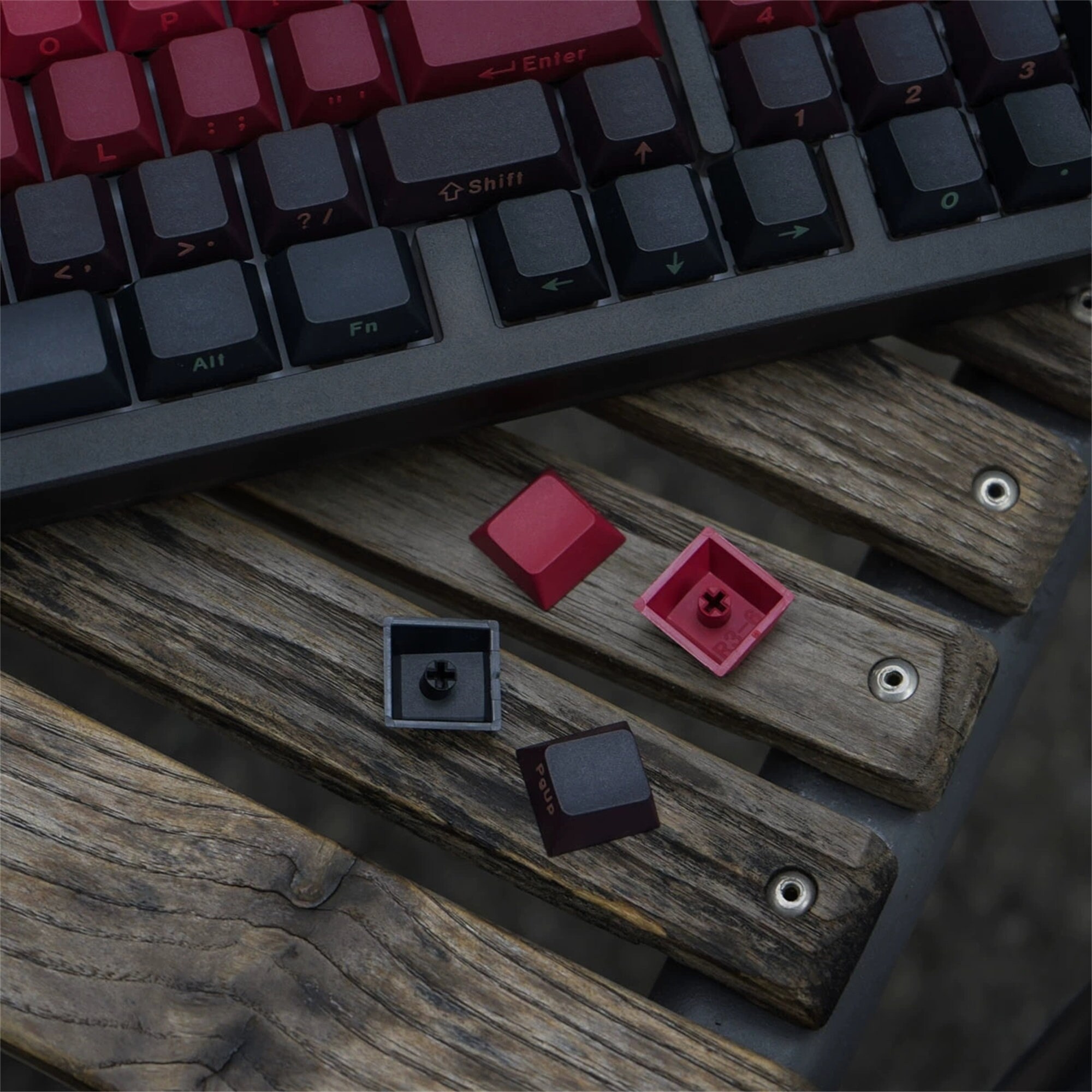 Black Red Gradientkeycap Set-139 Keys Dark Black Red Keycap - Etsy