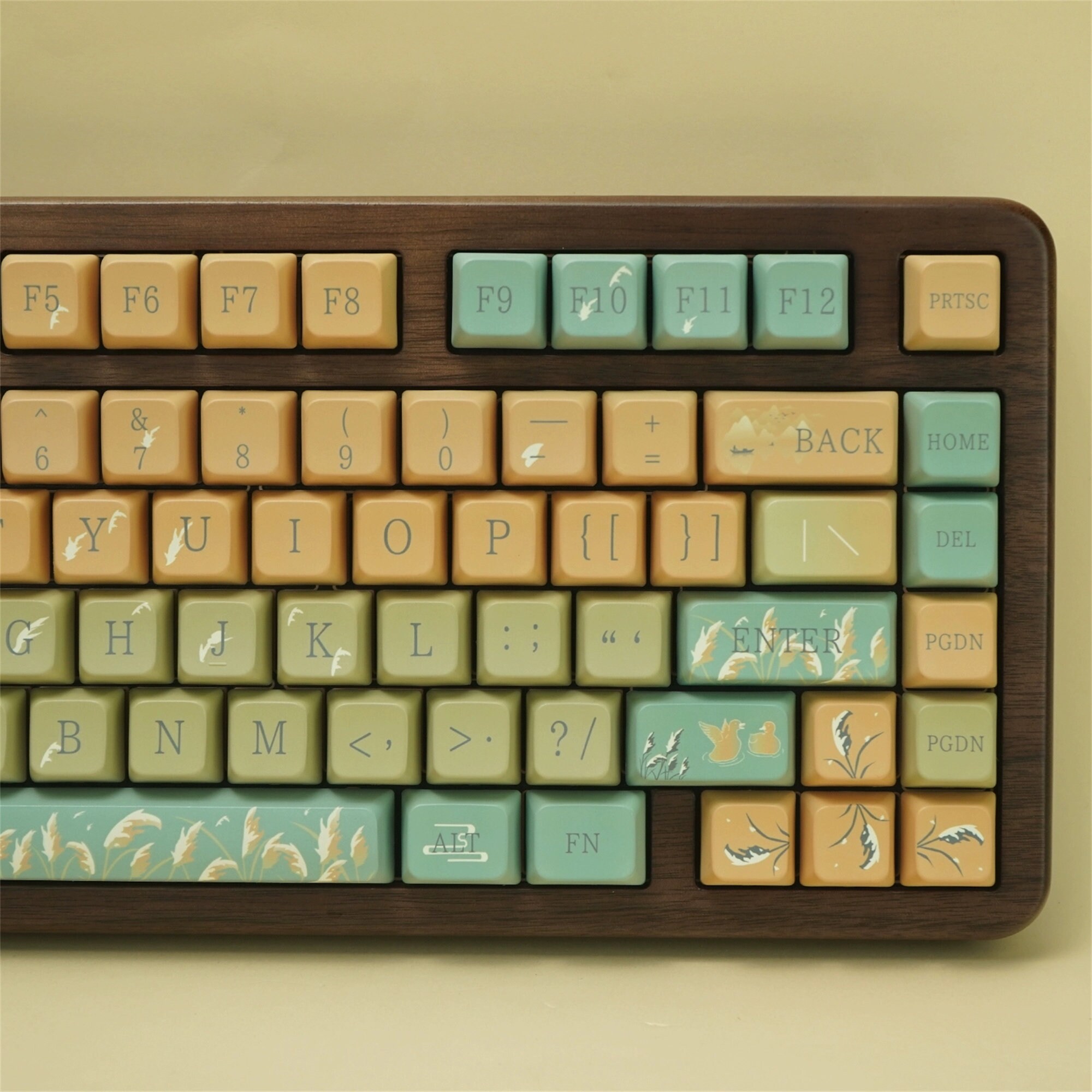 Autumn Reeds Keycap Set, Green Yellow Plant Keycap Set, MDA Profile ...