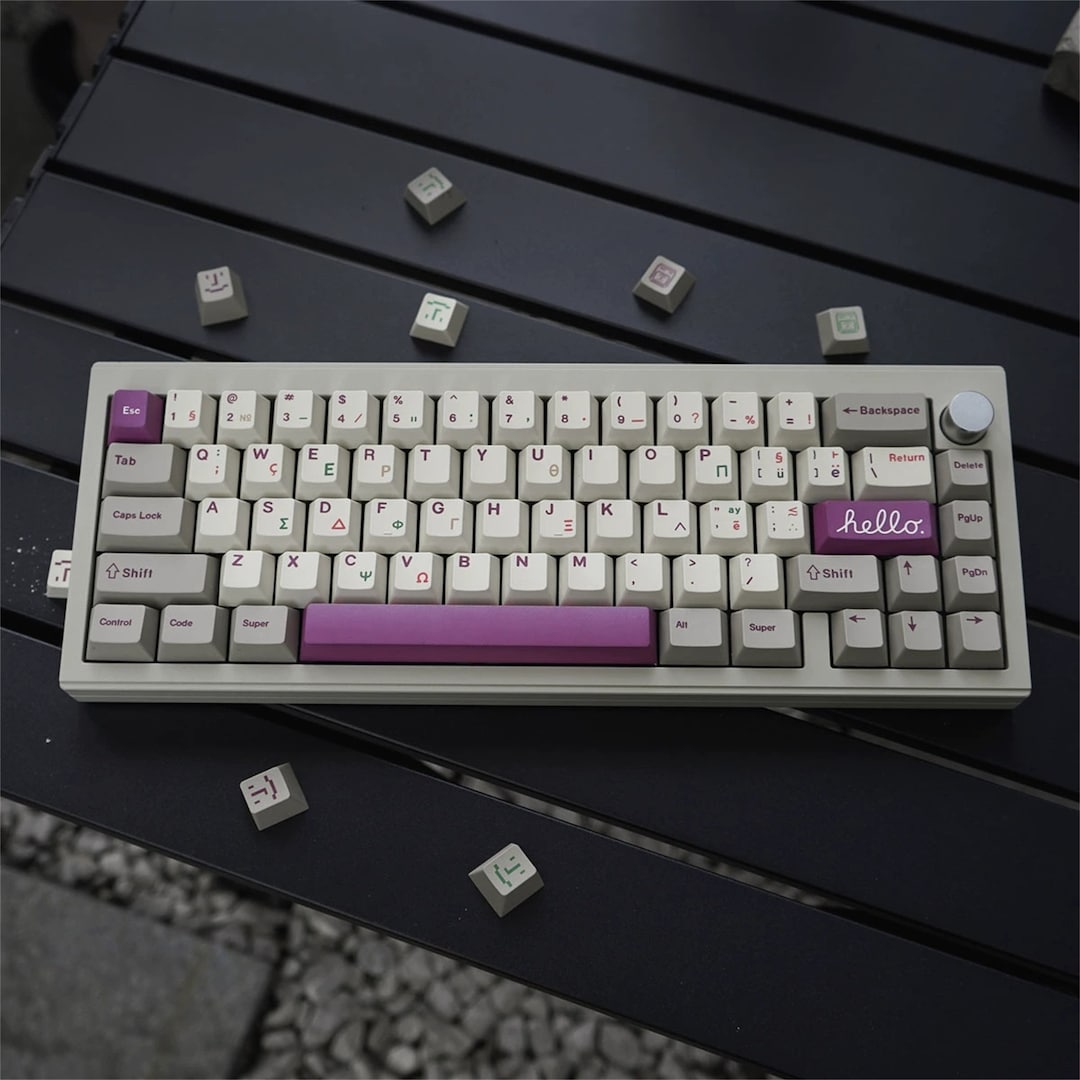 147 Keys-retro Greek Keycap Set Vintage Purple Keycap Set - Etsy
