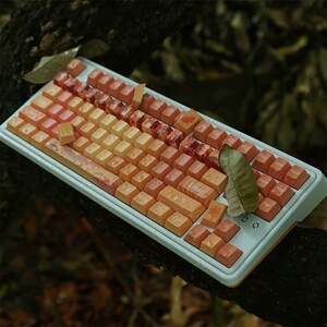 Autumn Maple Leaves Keycap Set-129pcs, Yellow Maple Leaves Keycap Set ...