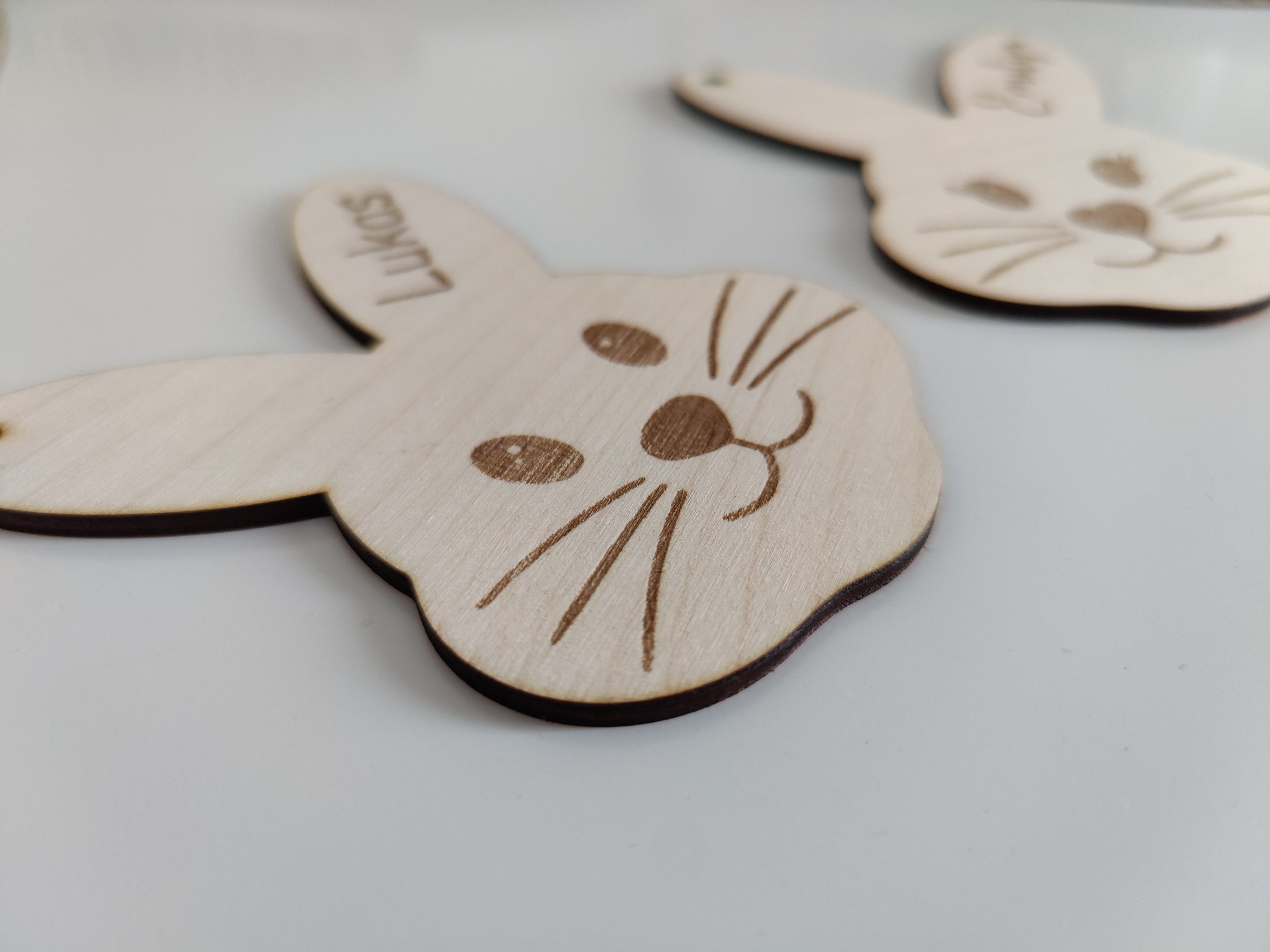 Personalized Bunny Name Tag SVG: Easter Basket Tag, Laser Cut File ...
