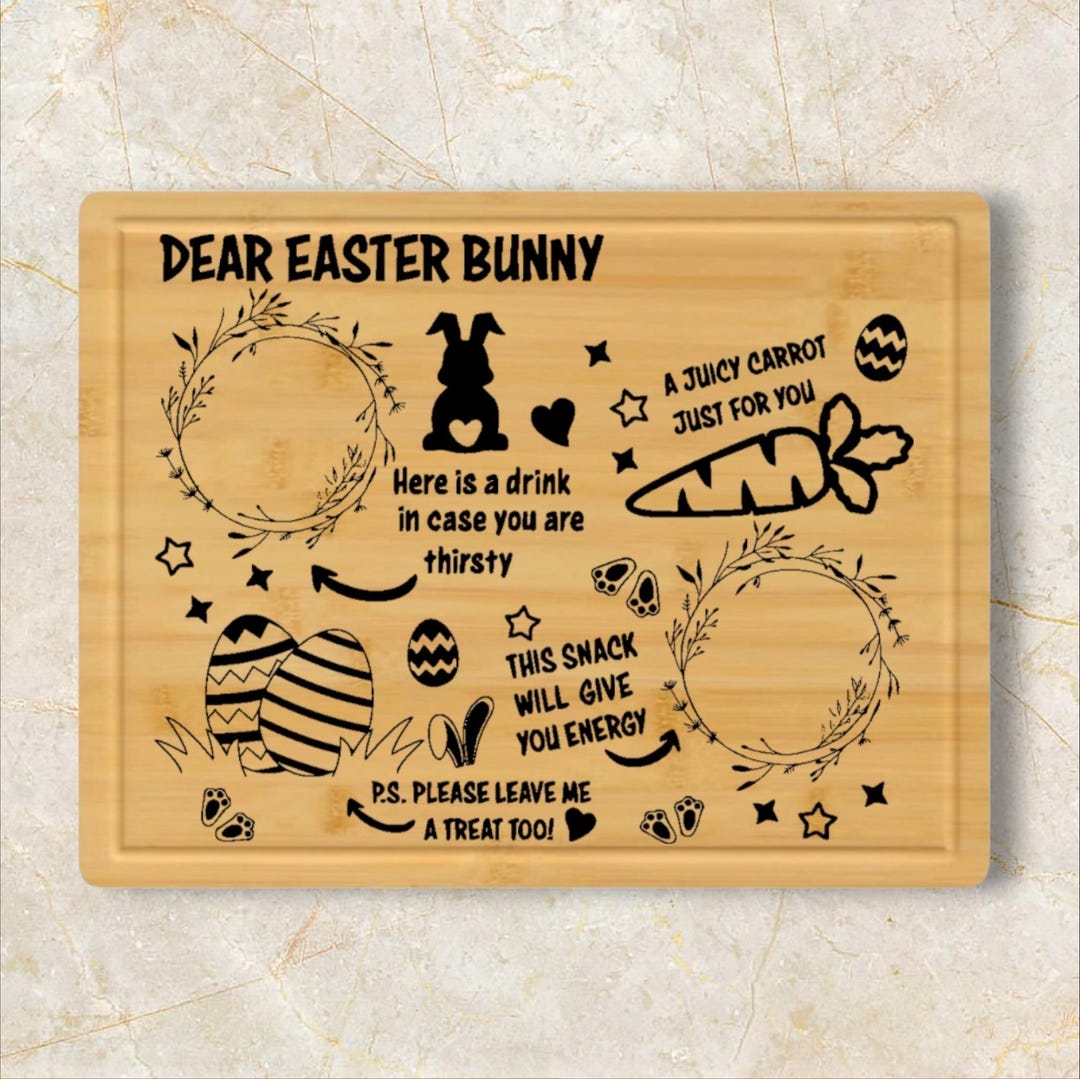 Easter Bunny Tray Svg, Easter Plate Svg, Easter Placemat SVG, Dear ...