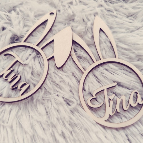 Easter Decorations With Names Svg File Bunny Easter Hangning - Etsy
