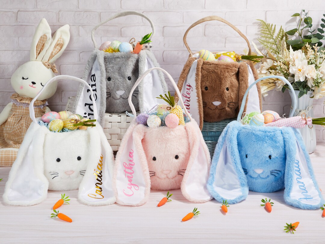 Personalized Easter Basket,plush Easter Basket With Name,monogram ...