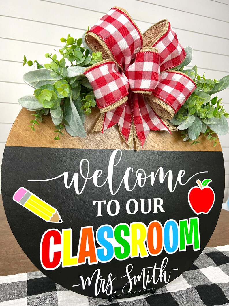 Welcome to Our Classroom Door Hanger | Teacher Door Hanger | Classroom ...