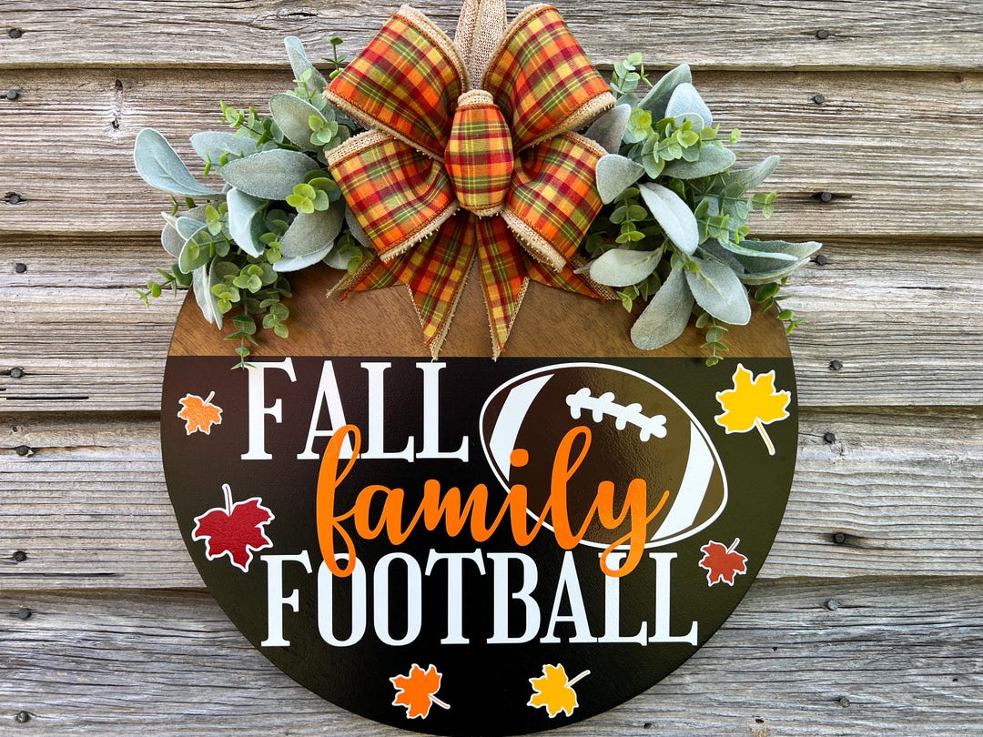 Fall Family Football Door Hanger | Fall Wreath | Football Wreath | Fall ...