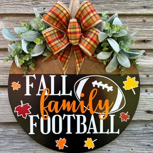 Fall Family Football Door Hanger | Fall Wreath | Football Wreath | Fall ...