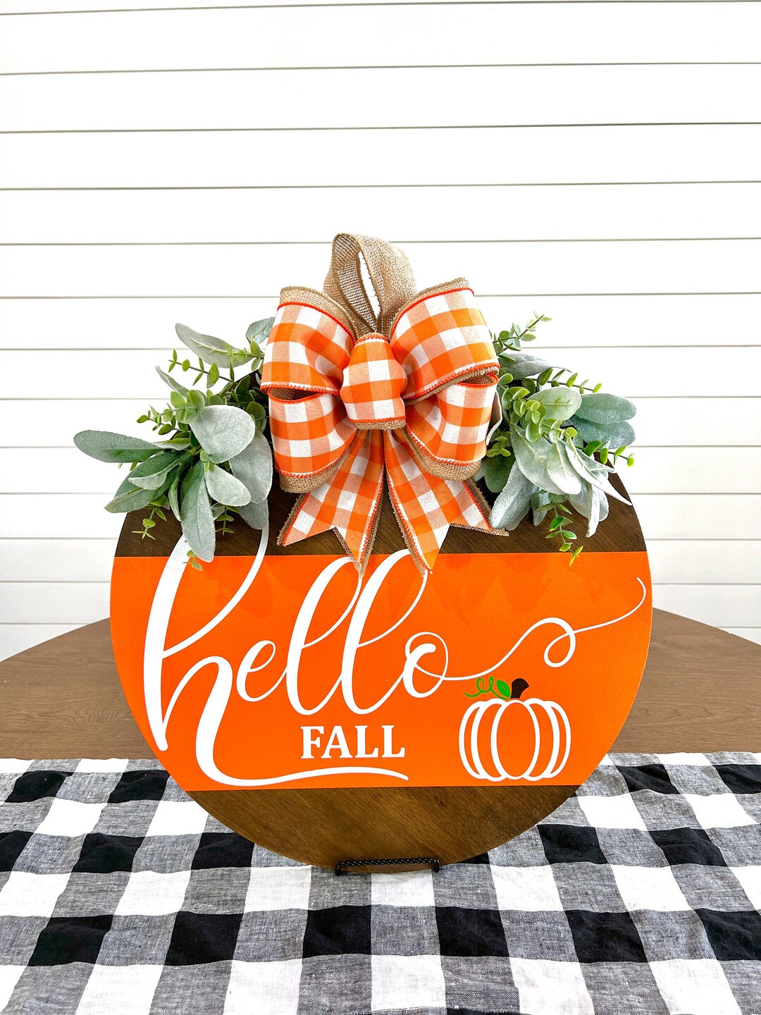Hello Fall Door Hanger | Fall Wreath | Fall Door Decor | Pumpkin Door ...