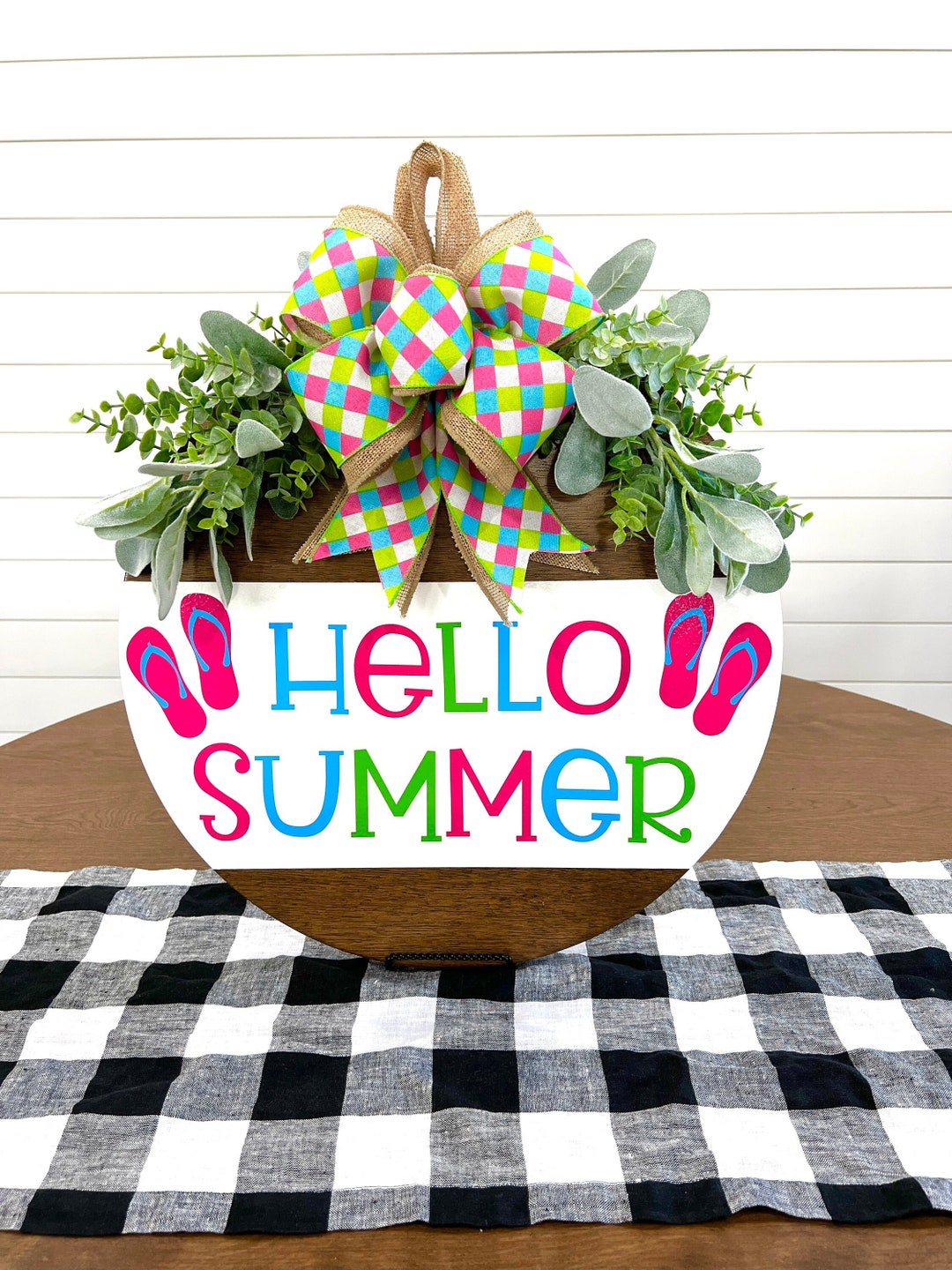 Hello Summer Door Hanger | Summer Wreath | Summer Door Decor | Flip ...