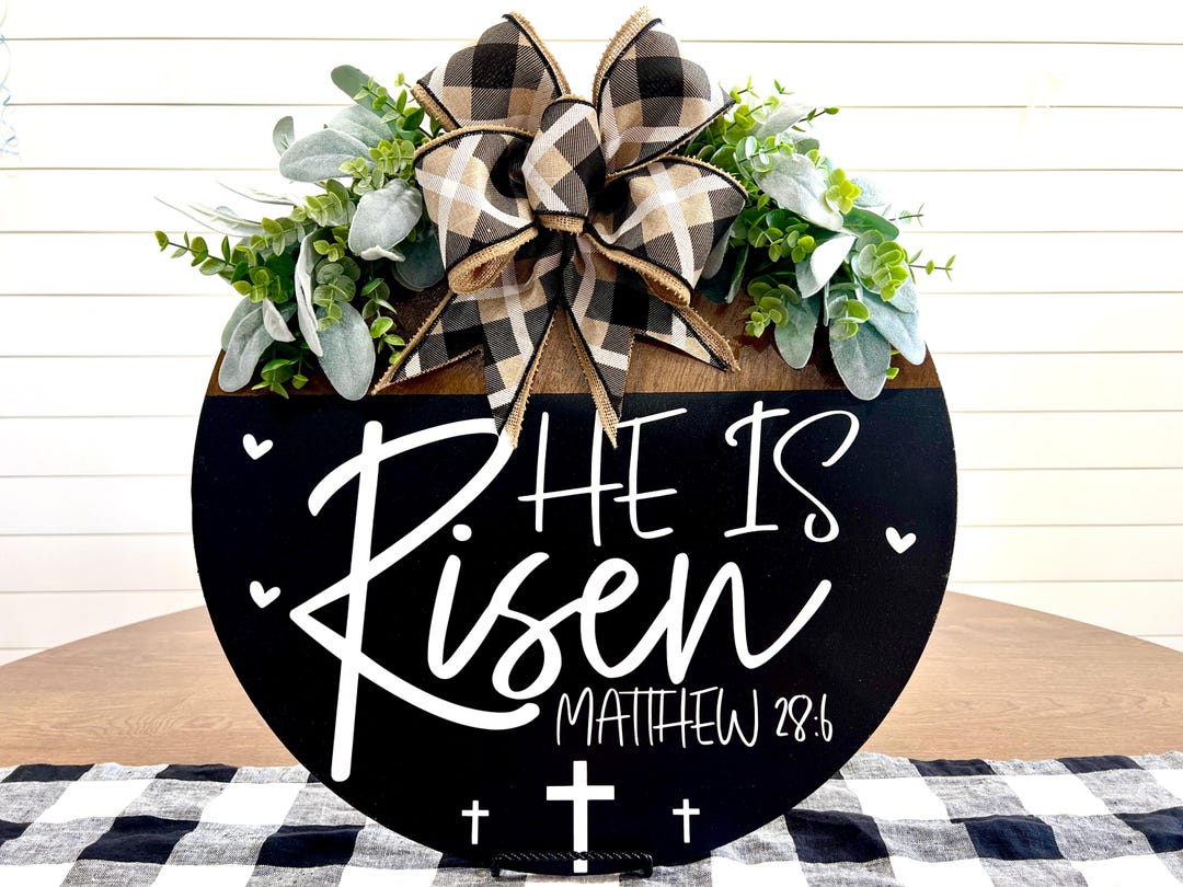 Easter Door Hanger | Christian Easter Sign | Easter Wreath | Religious ...