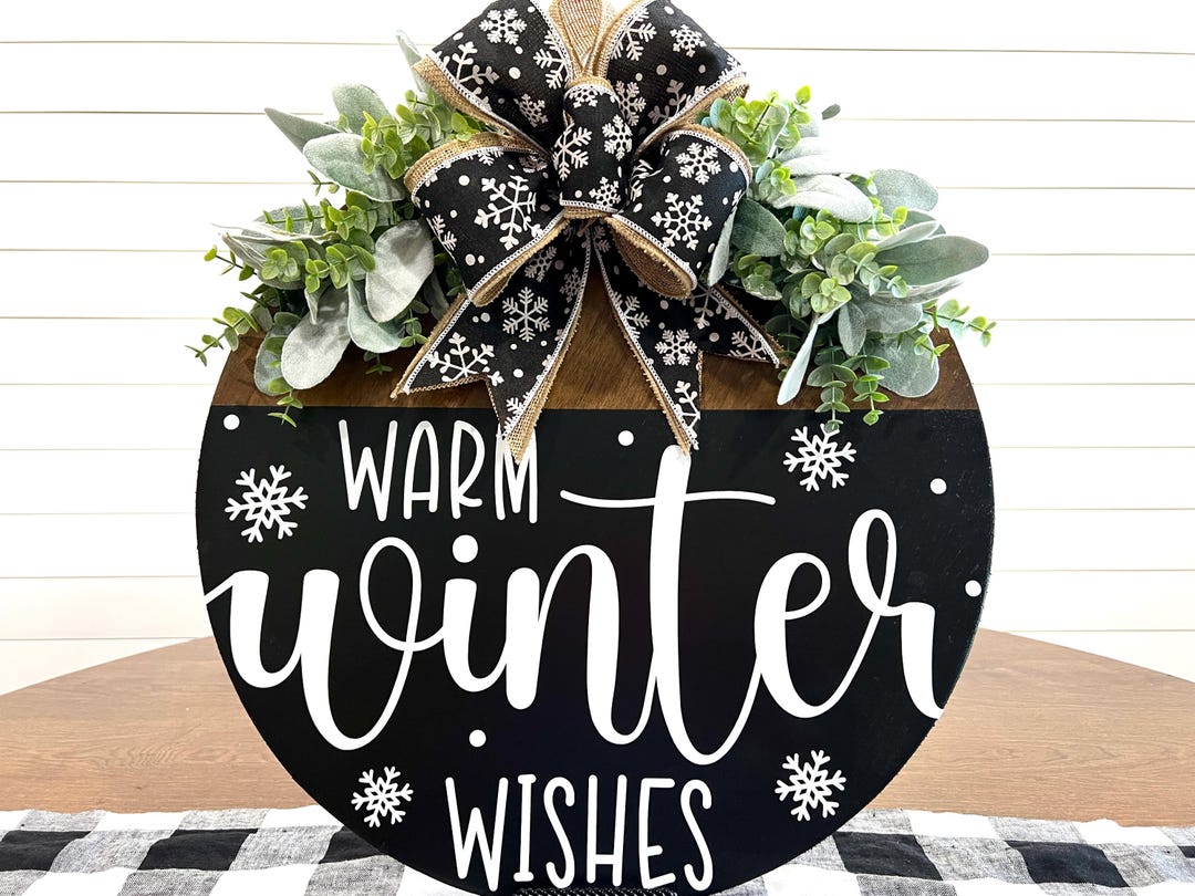 Winter Door Hanger | Winter Wreath | Snowflake Wreath | Winter Sign ...
