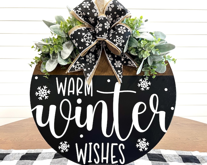 Winter Door Hanger | Winter Wreath | Snowflake Wreath | Winter Sign ...