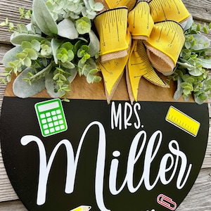 Math Teacher Door Hanger | Teacher Wreath | Classroom Door Hanger ...