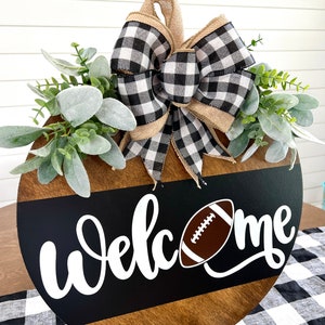 Football Welcome Door Hanger | Football Door Sign | Football Wreath ...