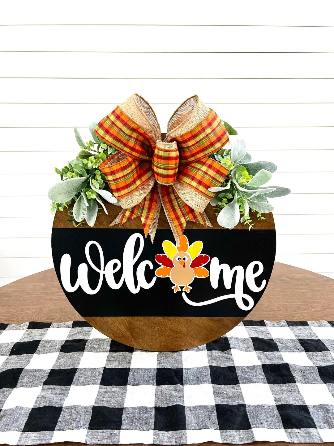 Welcome Thanksgiving Turkey Door Hanger | Fall Door Sign | Thanksgiving ...