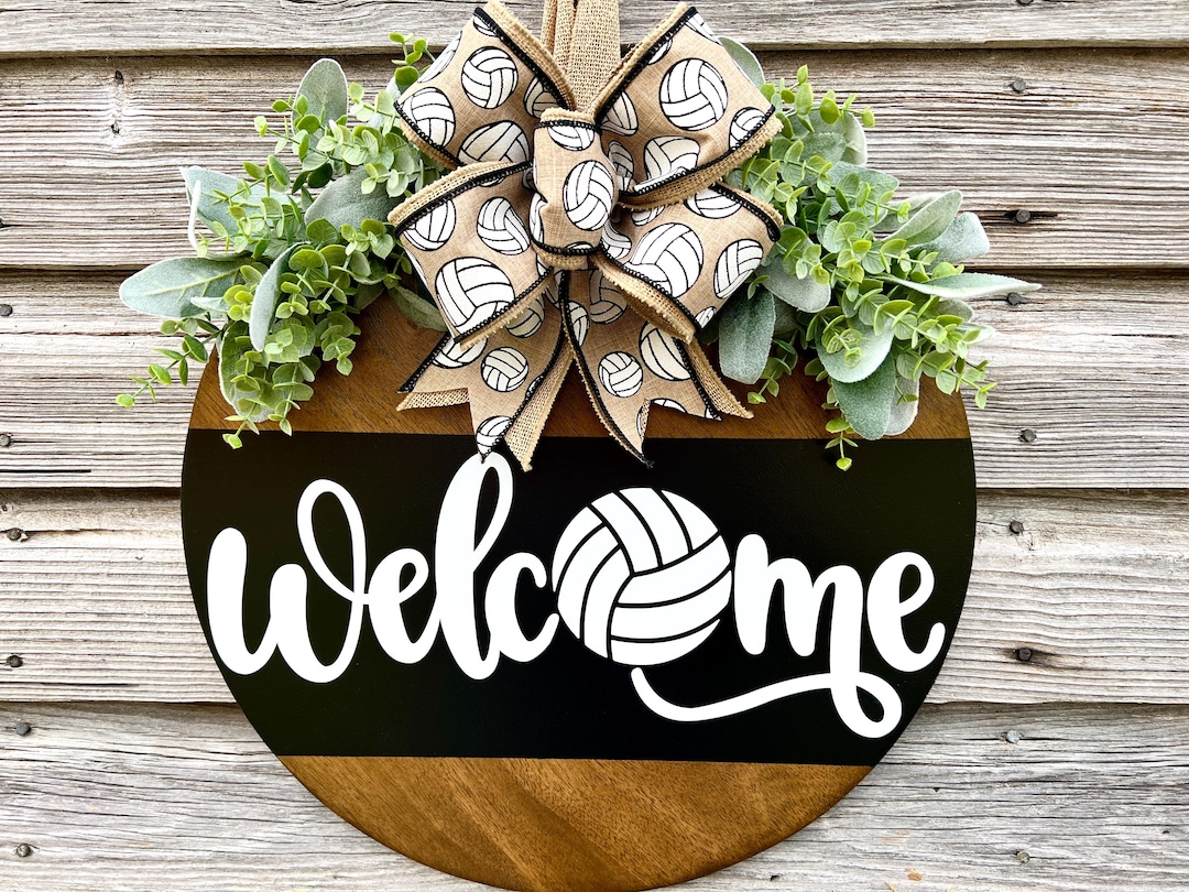 Volleyball Door Hanger | Welcome Door Hanger | Volleyball Decor | Door ...