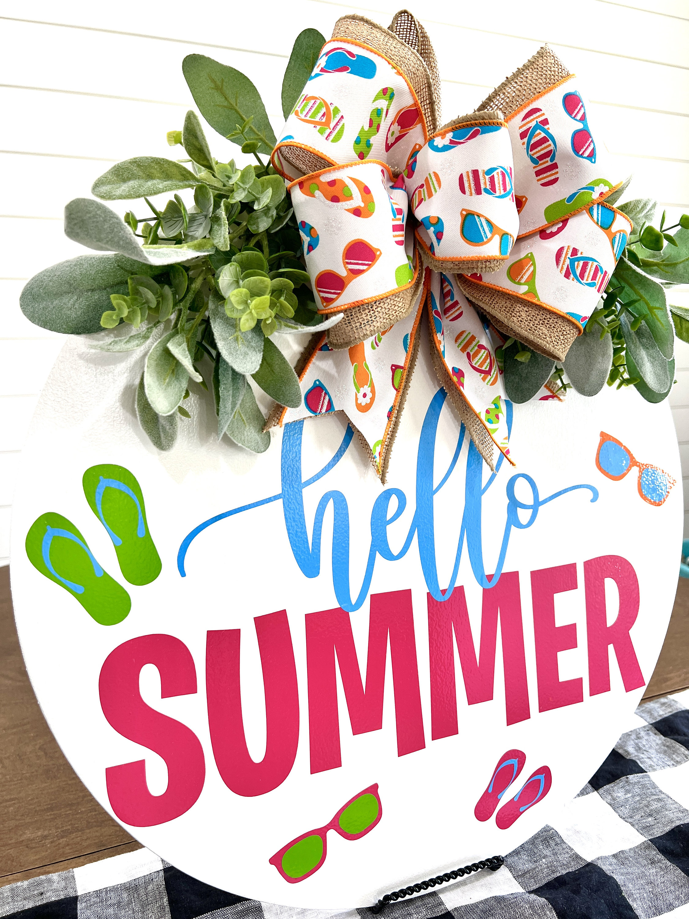 Hello Summer Summer Door Hanger Summer Wreath Door - Etsy