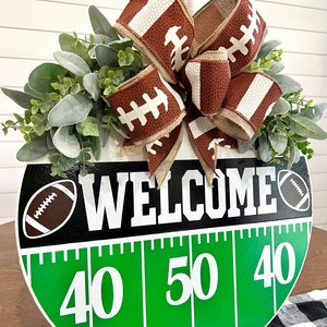 Football Door Hanger | Welcome Door Hanger | Football Wreath | Football ...