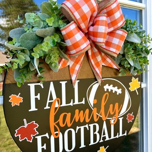 Fall Family Football Door Hanger | Fall Wreath | Football Wreath | Fall ...