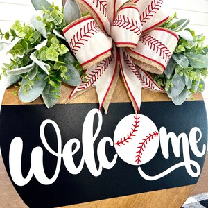 Welcome Baseball Door Hanger | Front Door Decor | Door Wreath ...