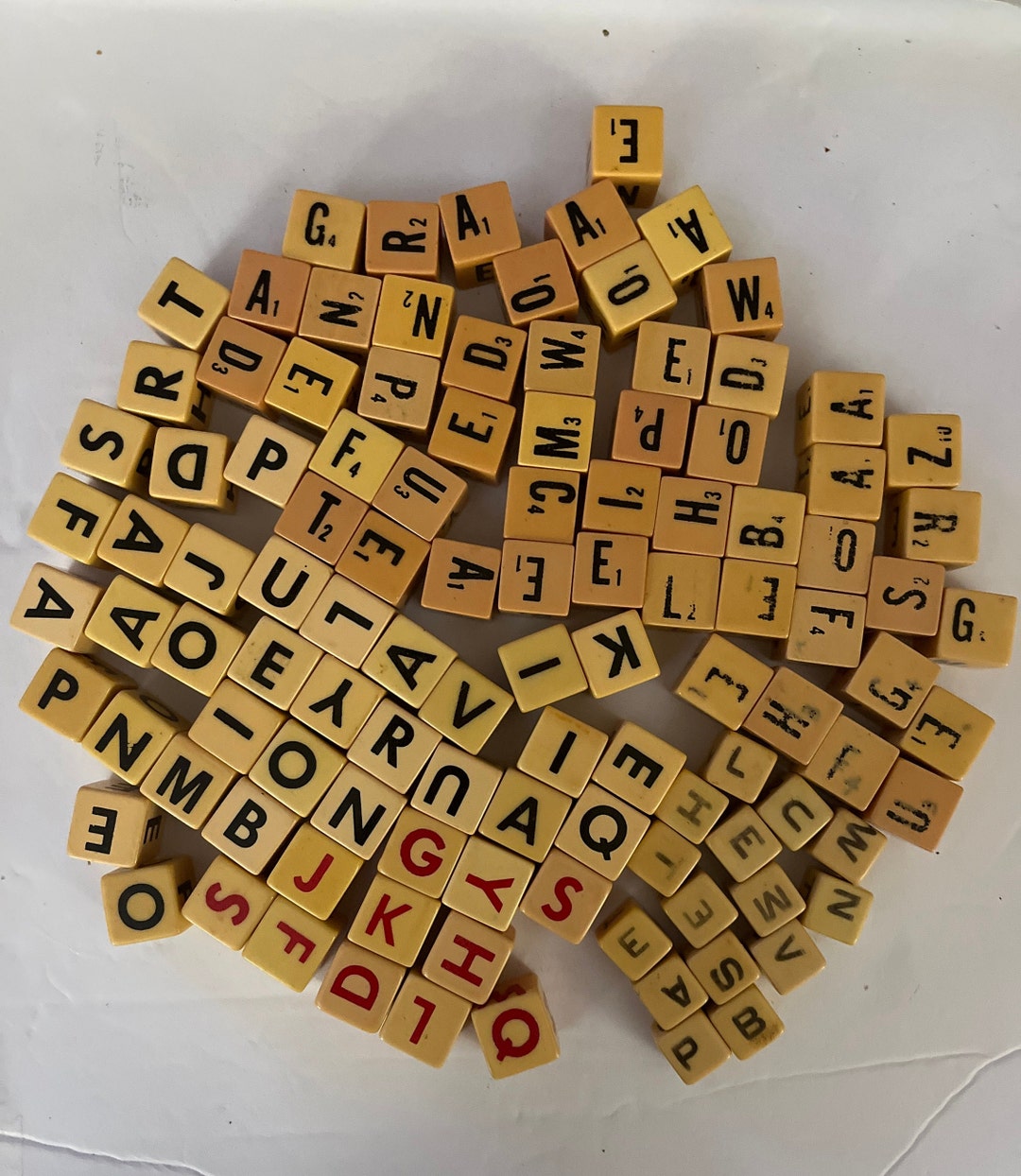 110 Bakelite Letter Dice Scrabble Dice Word Dice Cream Butterscotch - Etsy