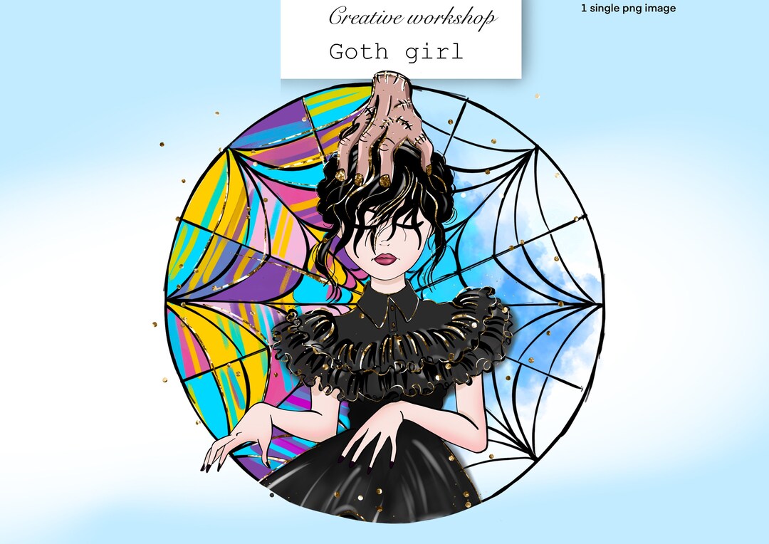 Goth Clipart, Gothic Png, Wednesday Png, Gothic Girl Sublimation Clip ...