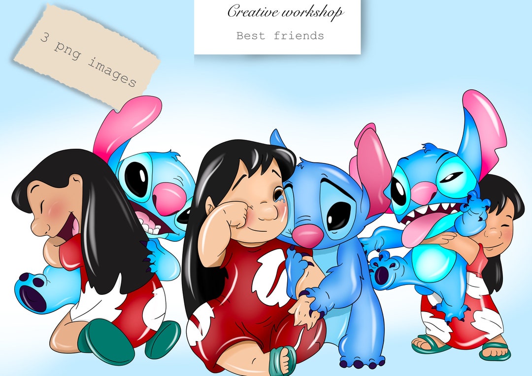 Stitch Clipart, Stitch Friends Sublimation , Stitch Watercolor , Stitch ...