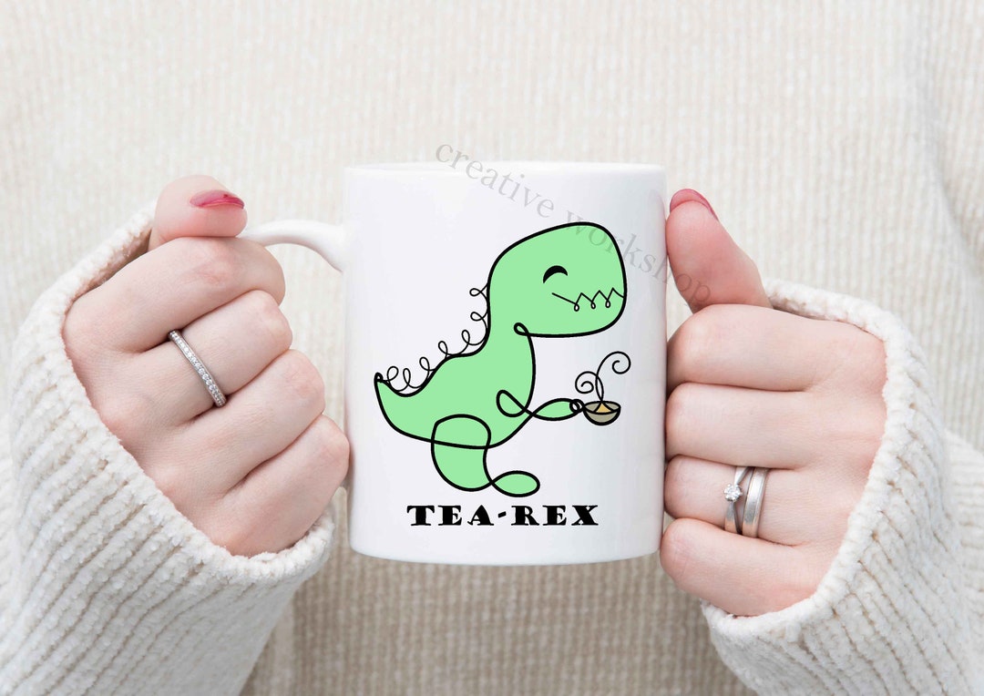 T Rex Mug Png Hot Drink Png Funny Sublimation Tea Rex - Etsy