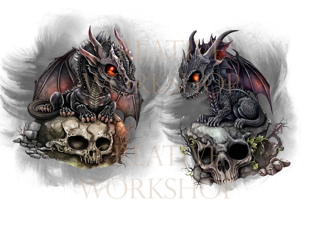 Set of 2 Png, Dragon Png, Gothic, Gothic Dragon Png , Dark Fantasy ...