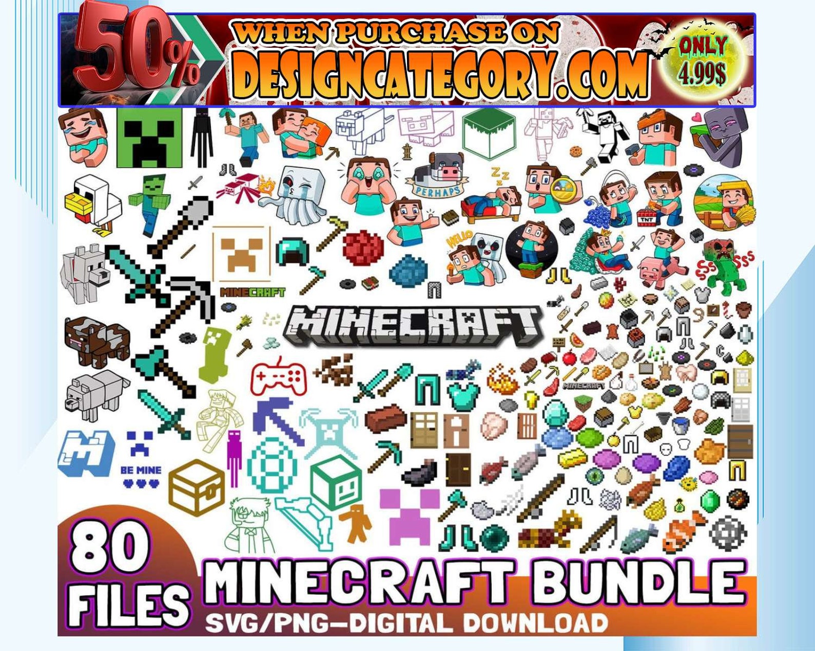 Minecraft SVG Bundle Plotterdateien Minecraft png Layered - Etsy.de