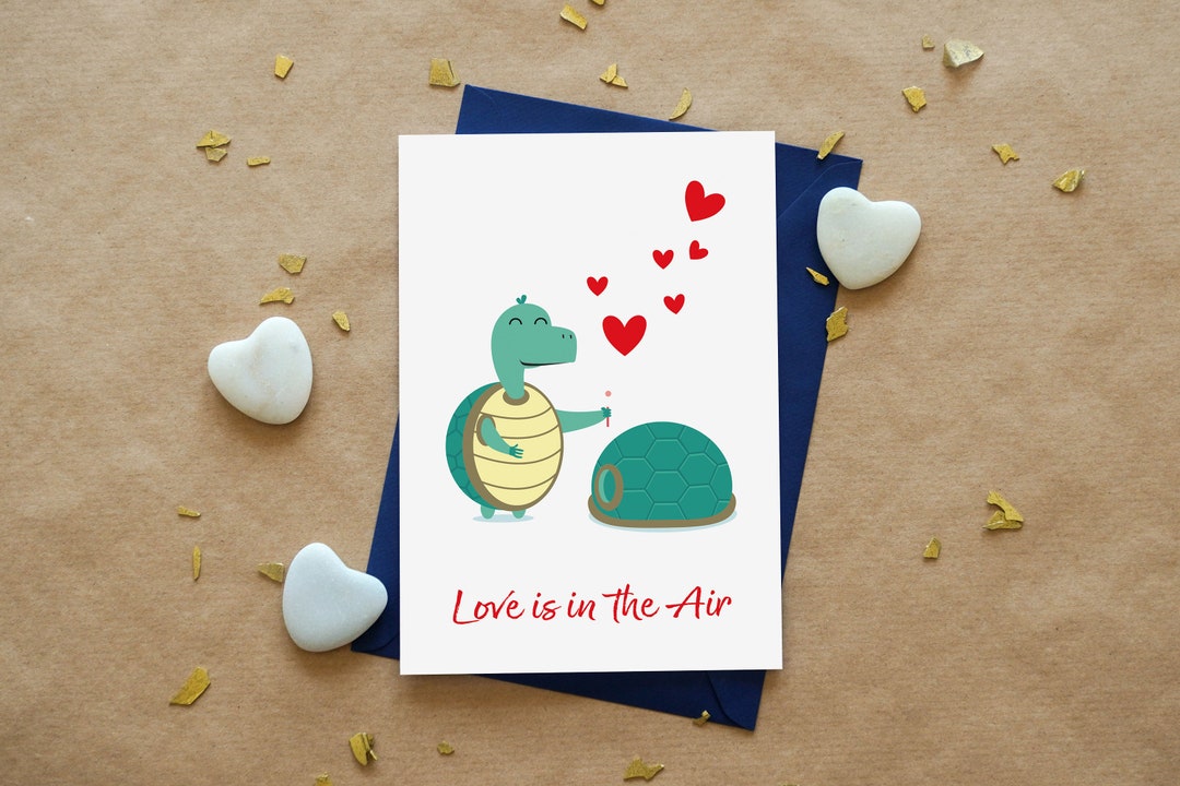 Love Turtle Card, VALENTINES BIRTHDAY, Instant Digital Download ...