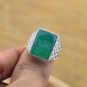 Anillo de ónix verde en plata de ley 925: una gema natural con estilo ...