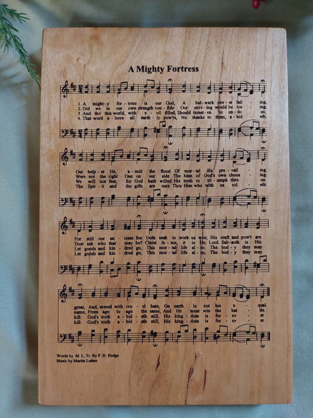 A Mighty Fortress Engraved Hymn - Etsy