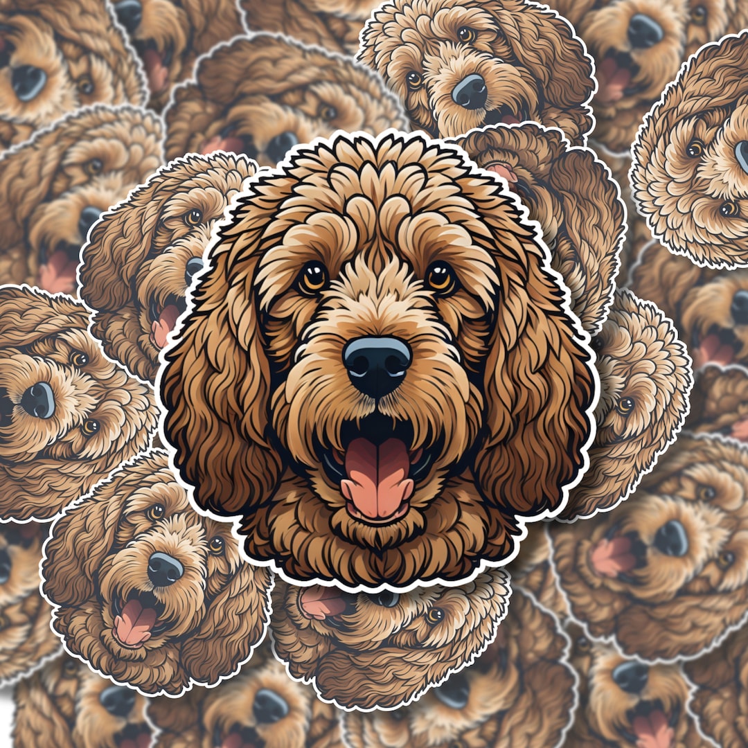 Funny Cockapoo Dog Face External Vinyl Sticker Decal for Car, Van ...