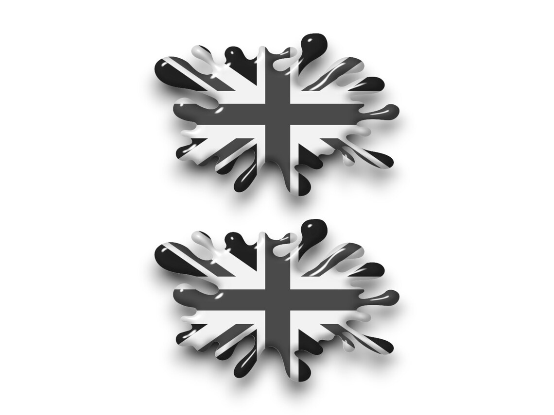 Retro B&W UK British Union Jack Flag Splat Vinyl Sticker Decal for Car ...
